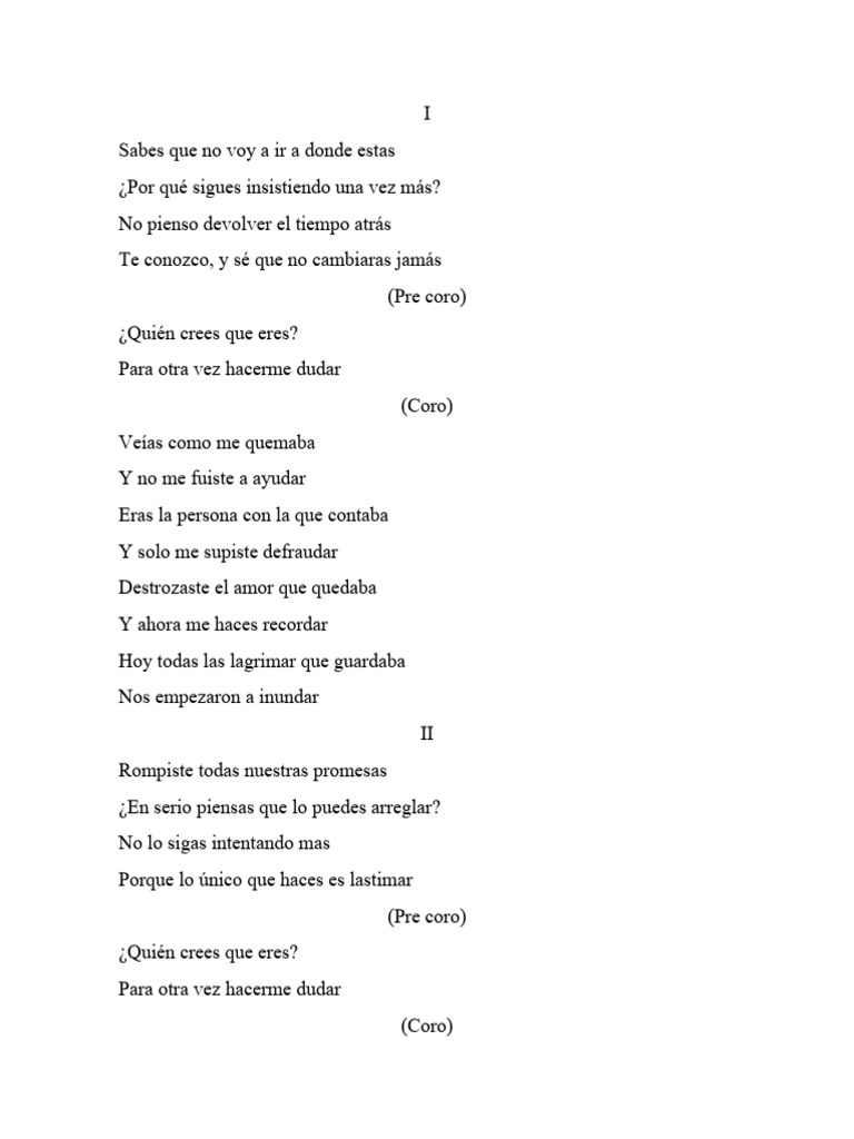 Quien Crees Que Eres | PDF