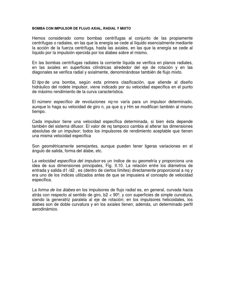 Bomba Con Impulsor de Flujo Axial | PDF | Bomba | Mecanica clasica