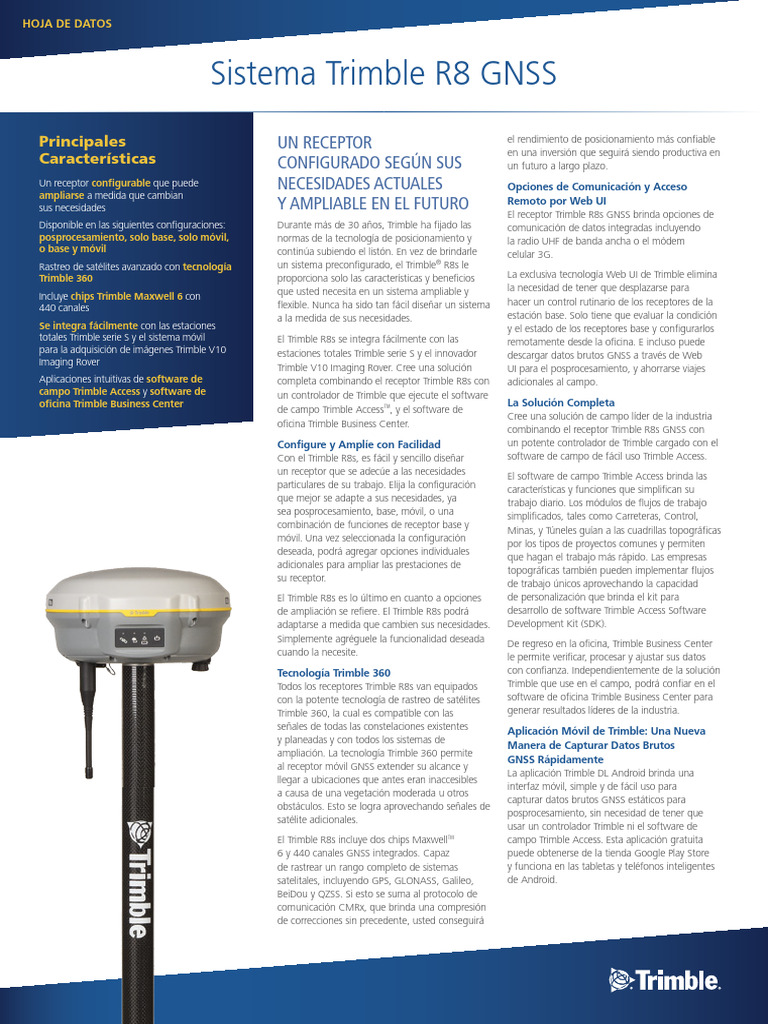 Ecbr Trimble r8s Gnss Gnss-Datasheet | PDF | Software | Sistema de ...