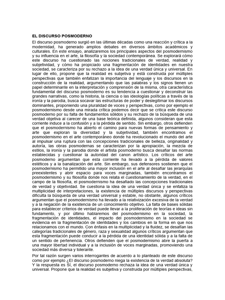 ENSAYO ESCENARIO 7 EPISTEMOLOGIA | PDF | Discurso | Verdad