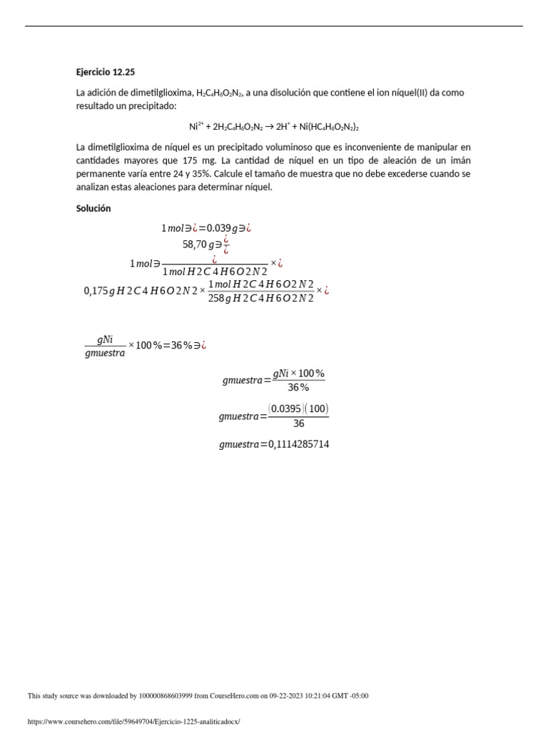 Ejercicio 12.25 Analitica | PDF