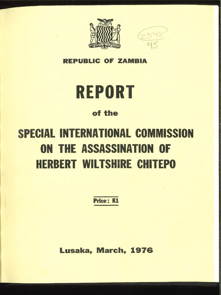 Zambia's Chitepo Assassination Report | PDF | Rhodesia | Zimbabwe