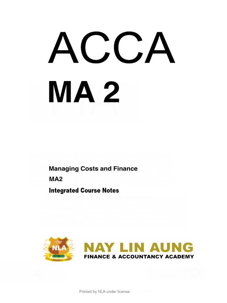 MA2 Course Note 1 To 4 | PDF | Accounting | Information