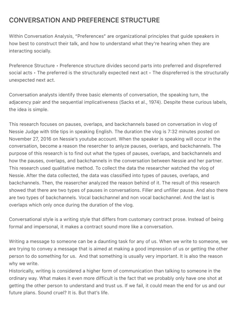 Conversation and Preference Structure | PDF | Mathematical Optimization ...