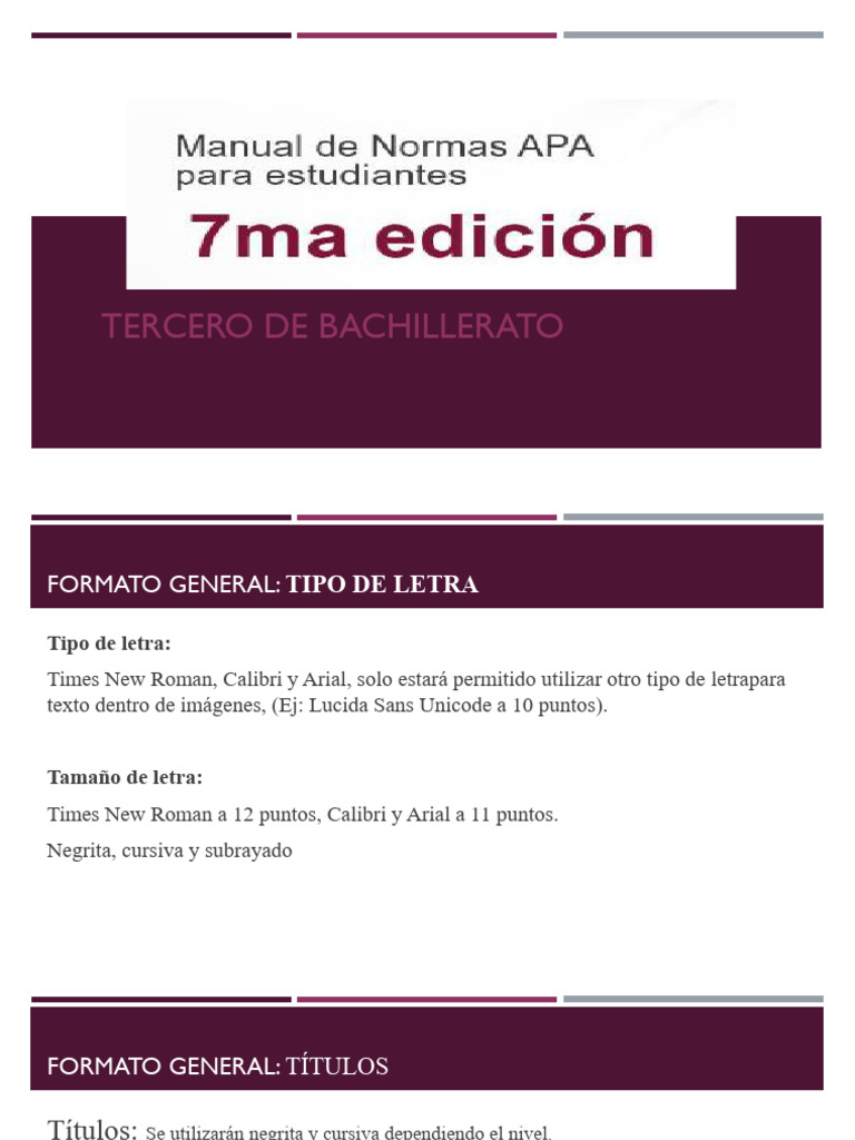 Tamaño de letra según normas APA | PDF