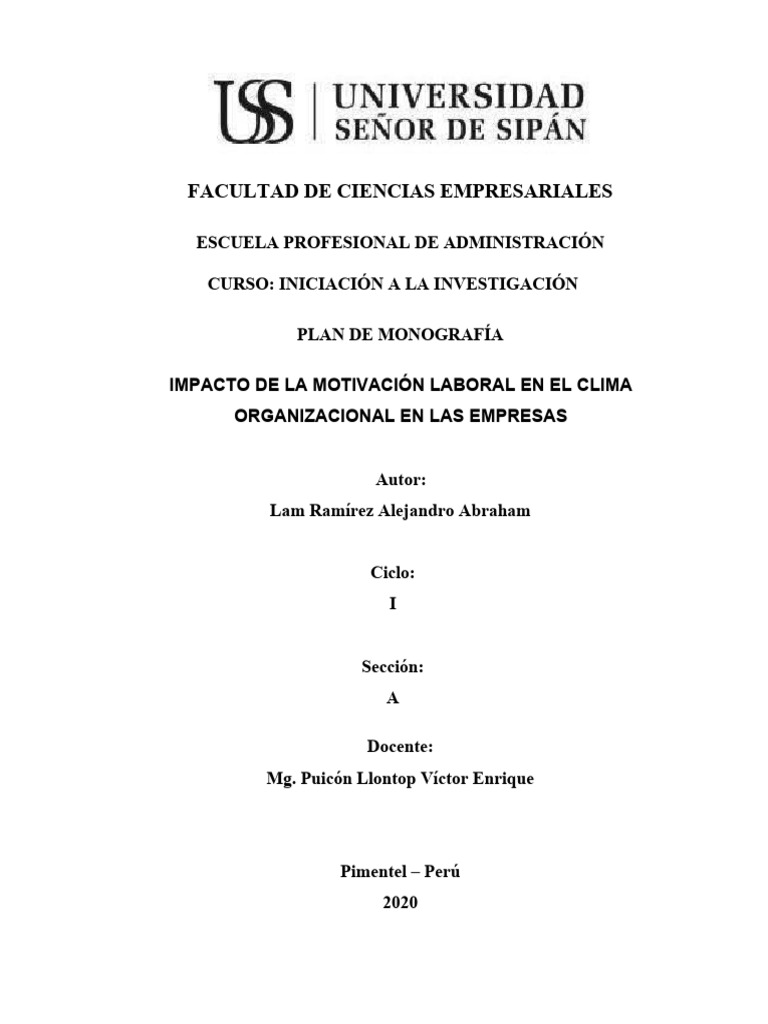 Pa2 Plan de Monografia - Lam Ramirez Alejandro | PDF