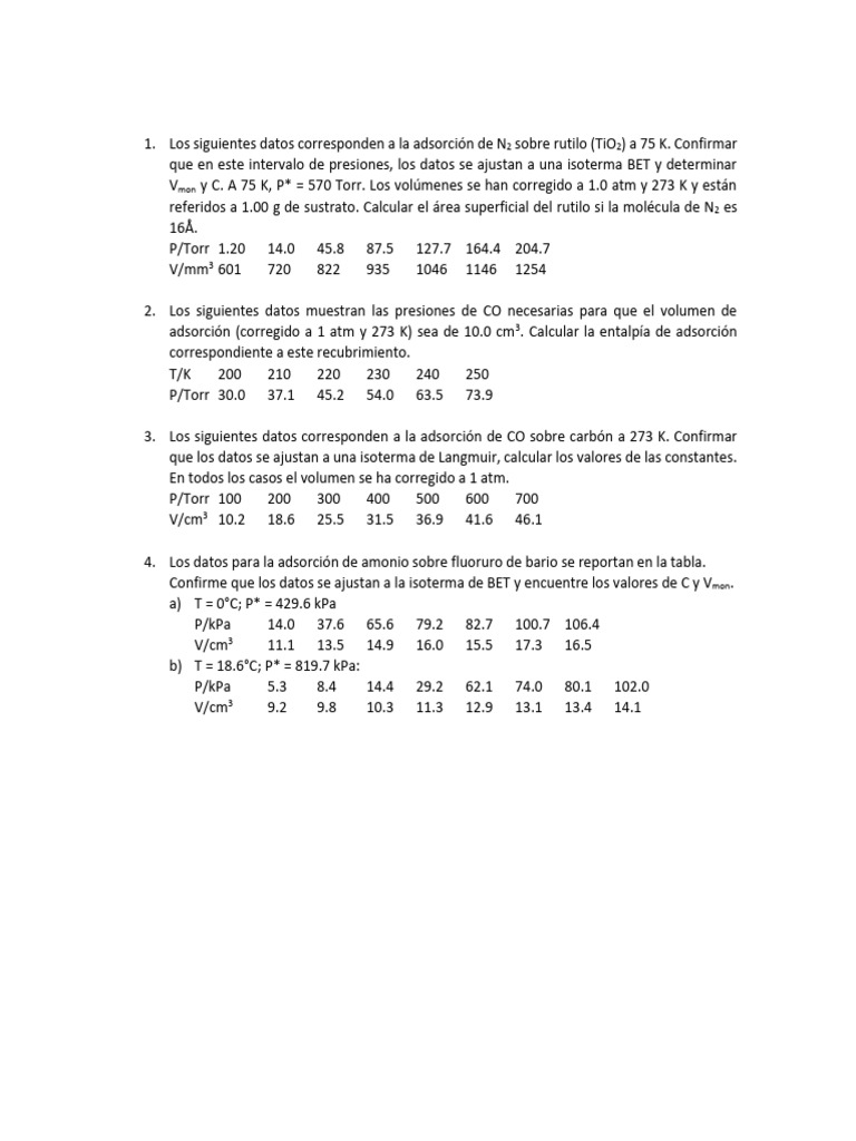 Taller Isotermas | PDF | Métodos y materiales de enseñanza
