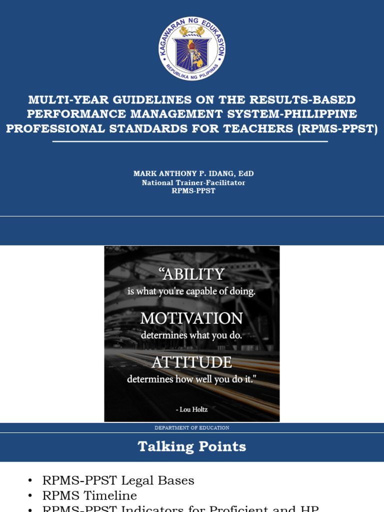 RPMS PPST Orientation 2 | PDF