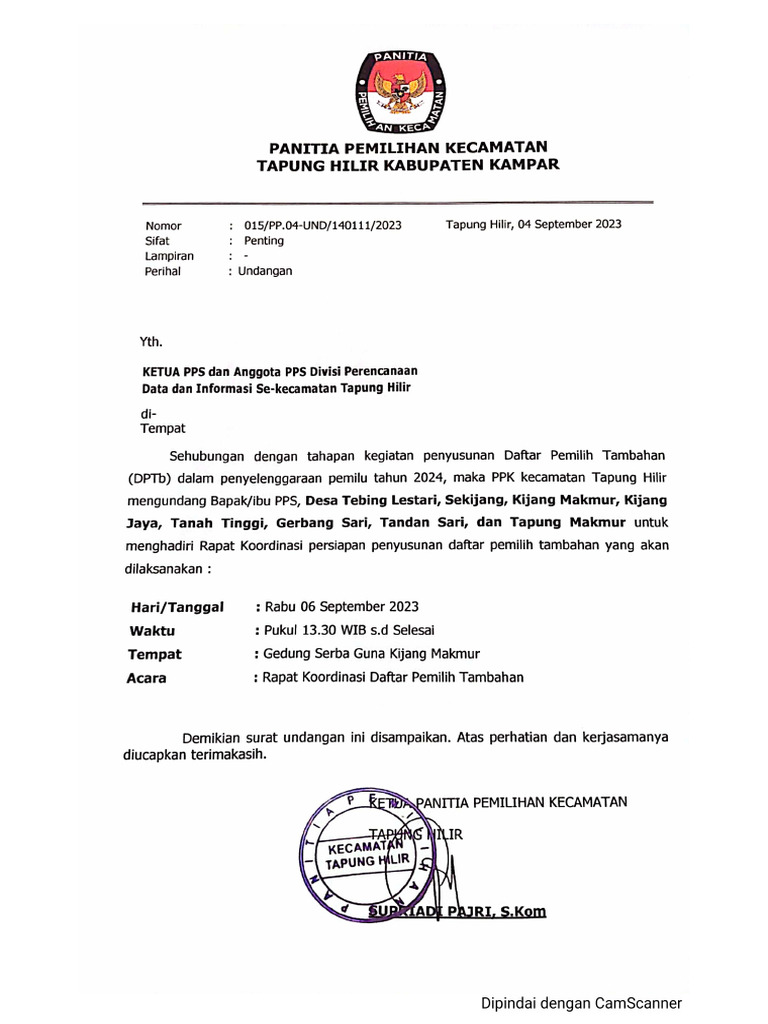 Undangan Rakor. | PDF