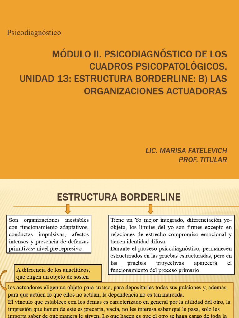 Psicodiagnóstico de la Estructura Borderline | PDF | Crecimiento ...