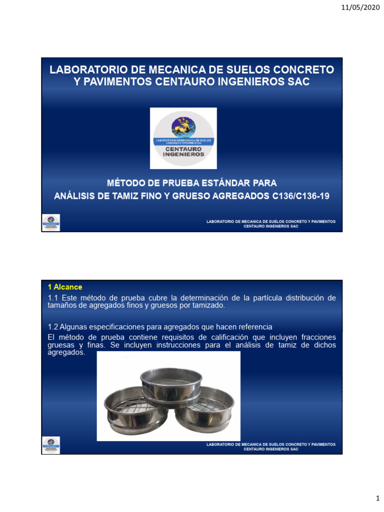 Ensayo Granulometria Agreg | PDF | Mecánica de suelos | Laboratorios