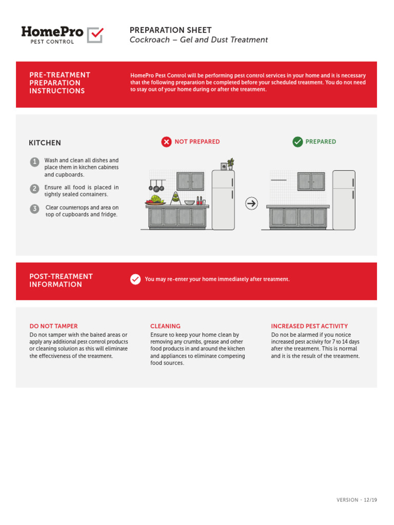 Cockroach Gel and Dust Treatment - Preparation Sheet (HomePro Pest ...