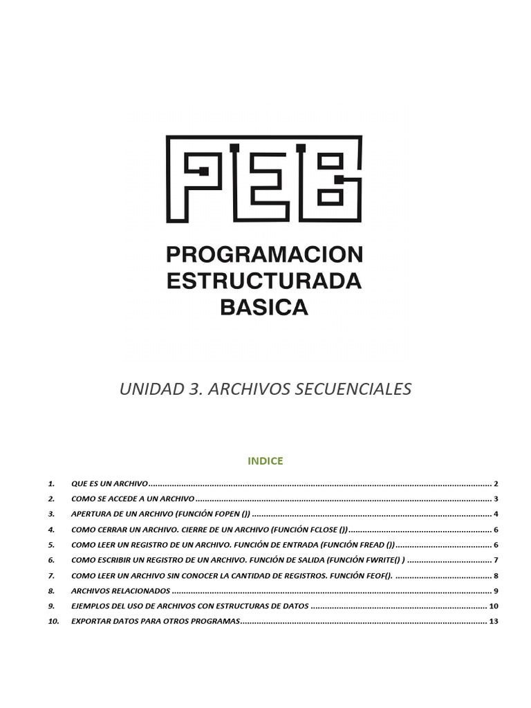 Unidad 3 - ArchivosSecuenciales - v10 | Descargar gratis PDF | Archivo ...