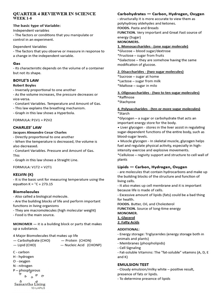 Quarter 4 Reviewer in Science | PDF | Chemical Reactions | Reaction Rate