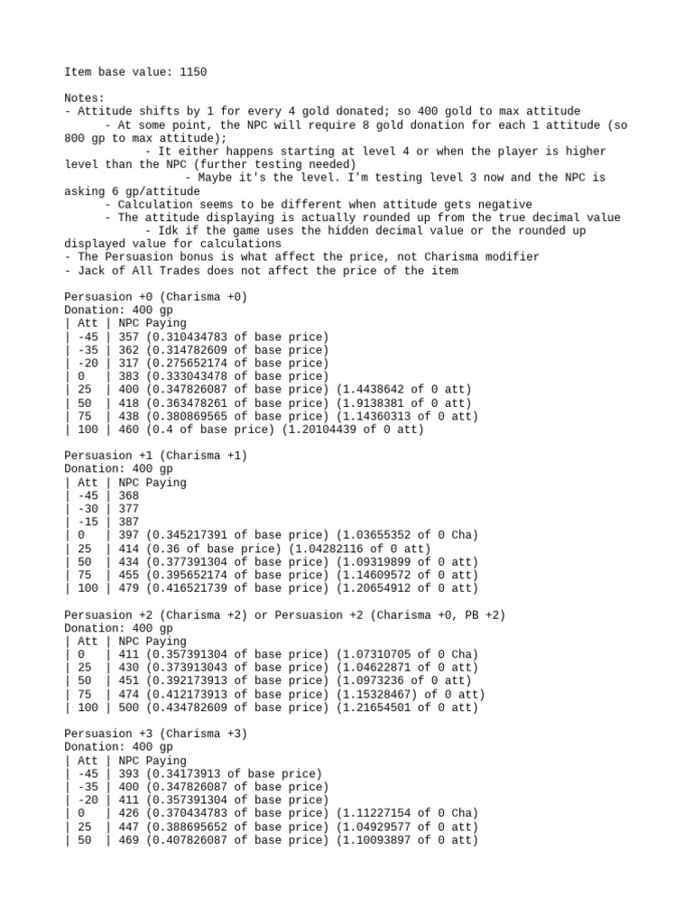 NPC Attitude & Persuasion Effects | PDF