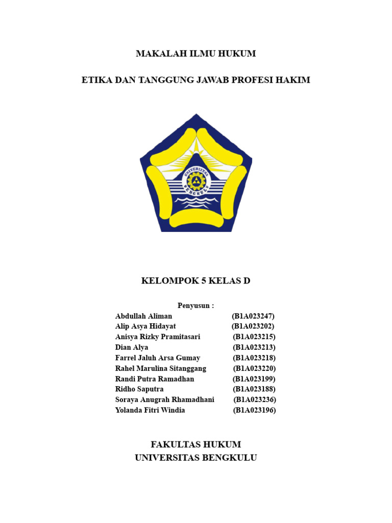 Makalah Etika Dan Tanggung Jawab Profesi Hakim | PDF Makalah Etika Dan Tanggung Jawab Profesi Hakim | PDF