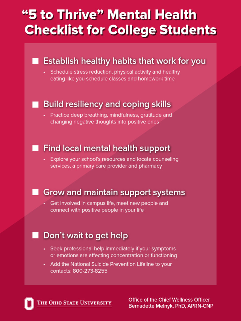 College Students' Mental Health Checklist | PDF | Lifestyle