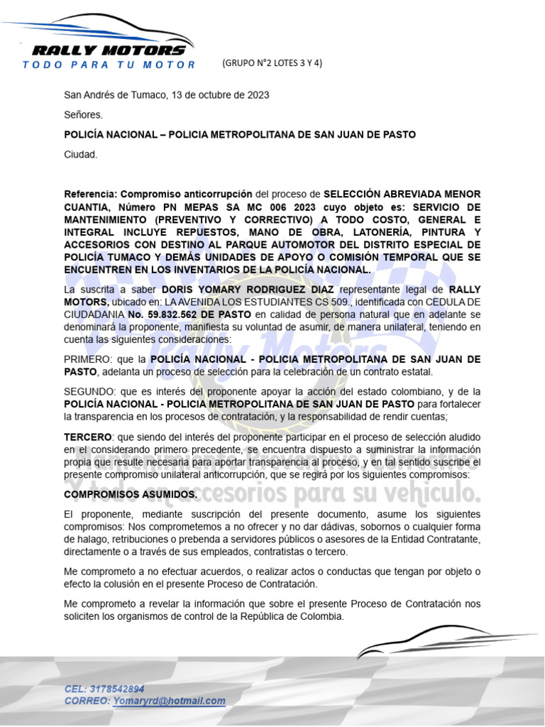 Compromiso Anticorrupcion Formulario N°5 | PDF | Soborno | Corrupción política
