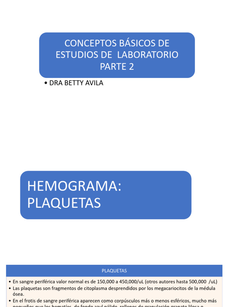 Concepto Basicos de Estudios de Laboratorio Parte 2 | PDF | Heces | Plaqueta