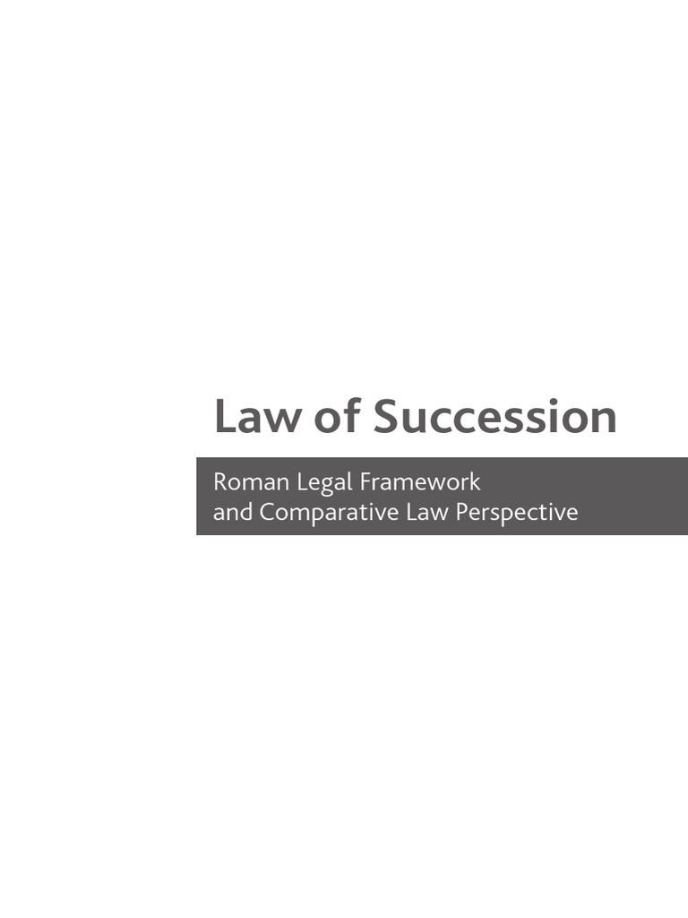 Law of Succession Roman Legal Framework | PDF