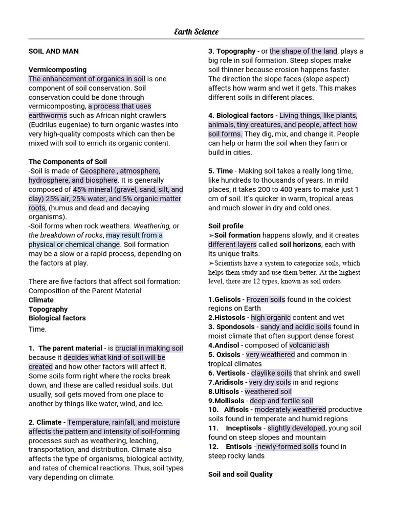 Understanding Soil Formation and Conservation | PDF | Soil | Groundwater