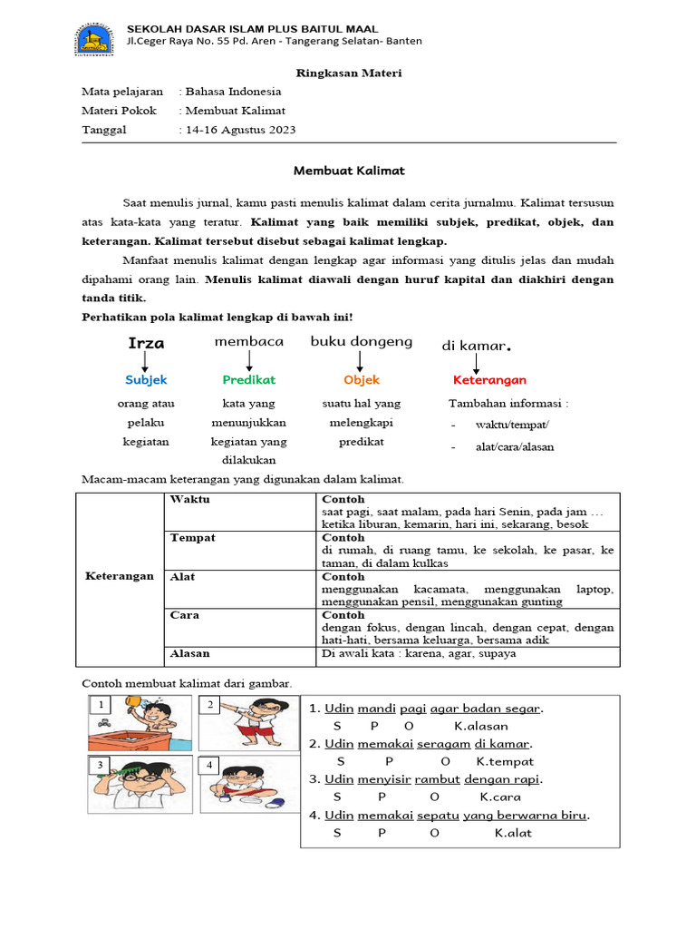 Membuat Kalimat SPOK | PDF