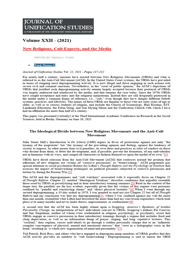 Anti-Cult Movement | PDF