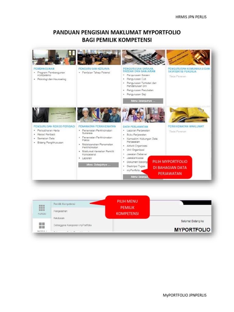Panduan Pengisian Maklumat Myportfolio Update | PDF