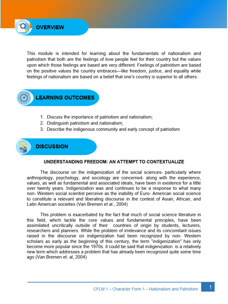 CFLM 1 Lesson 1 | Download Free PDF | Social Sciences | Nationalism