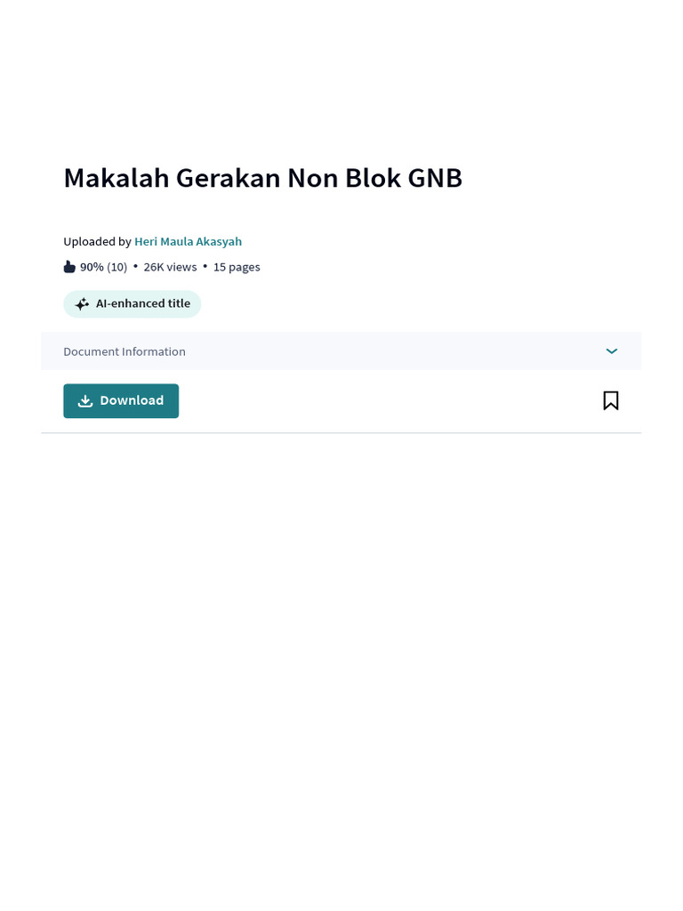 Makalah Gerakan Non Blok GNB - PDF | PDF