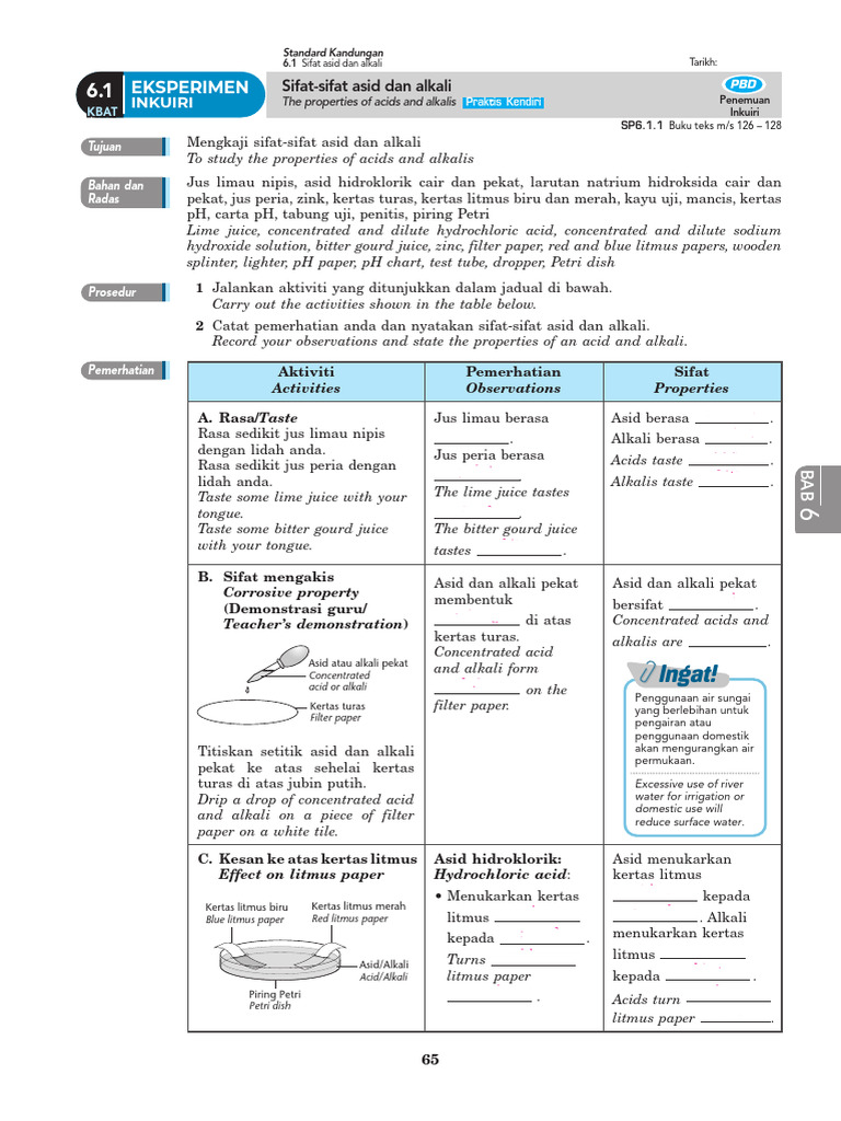 Sifat Asid Dan Alkali | PDF