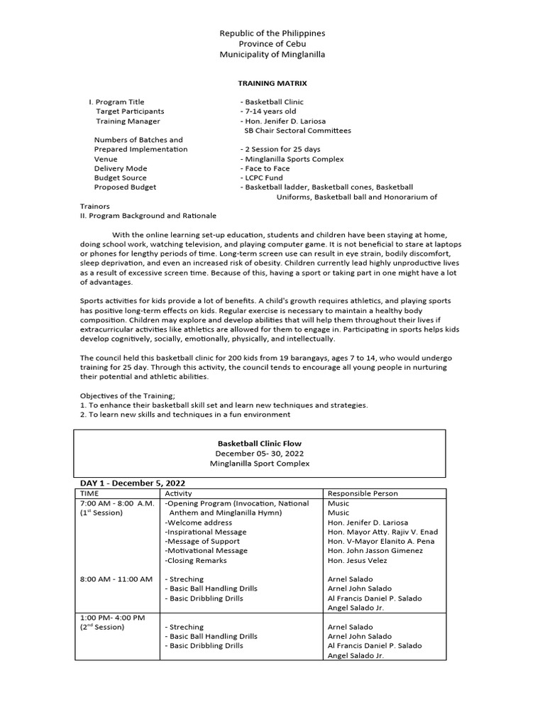 Training Matrix Pdf Psychology