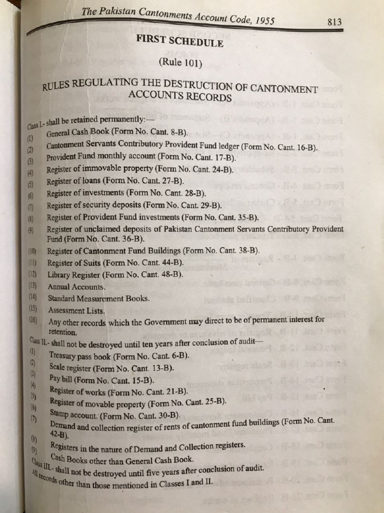 Pakistan Cantonment Accounts Code 1955 | PDF
