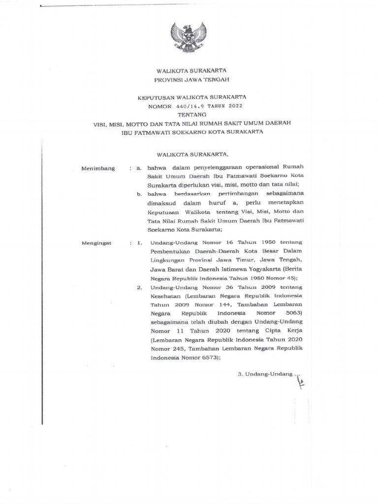 SK Walikota Visi Misi Kps 1.3 | PDF