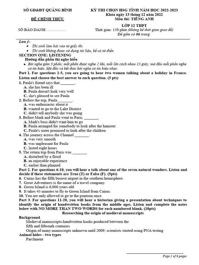 HSG 12 QB | PDF | Dyslexia | Manuscript