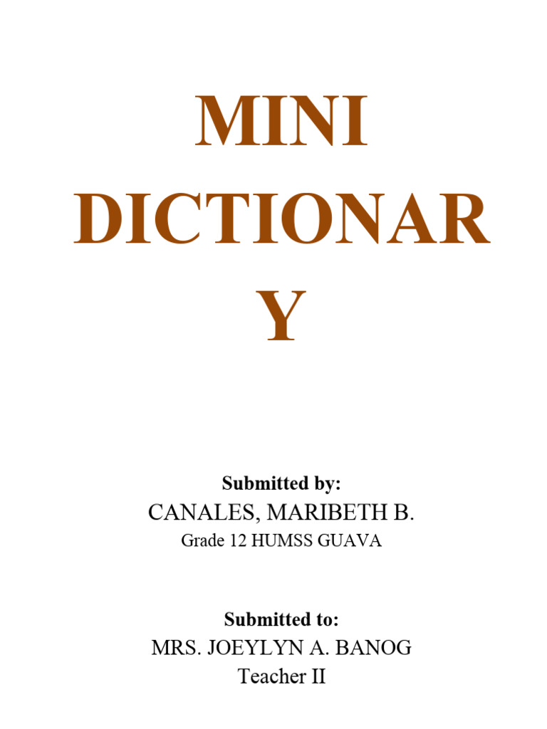 Mini Dictionary 1 | PDF | Narrative | Poetry