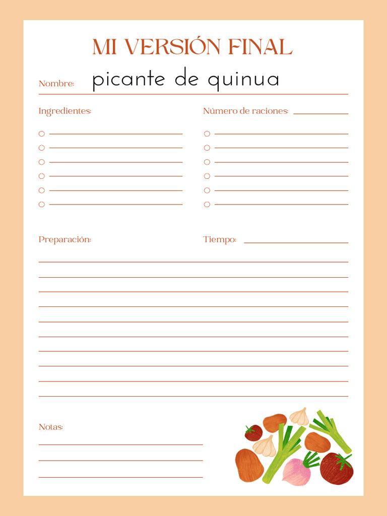 Documento A4 Recetas de Cocina Dibujo Blanco | PDF
