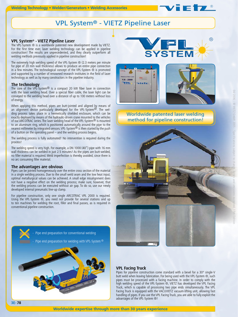 3E 78 Vietz-Pipeline-Laser VPL-System | PDF | Welding | Construction