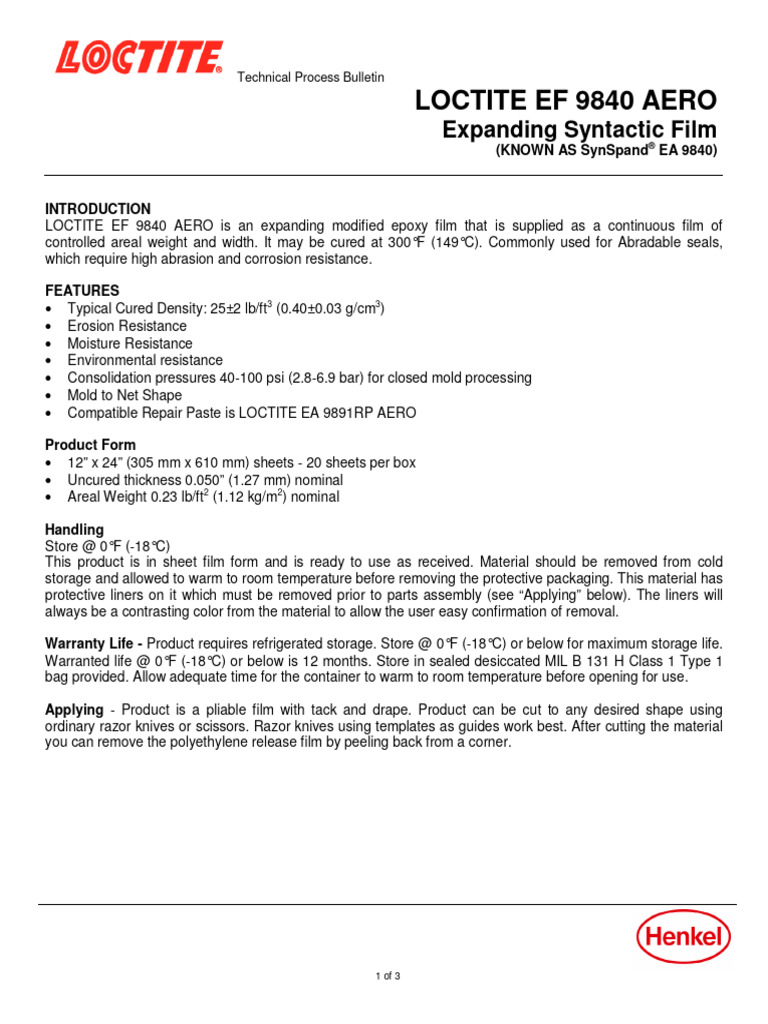 LOCTITE EF 9840 AERO | PDF
