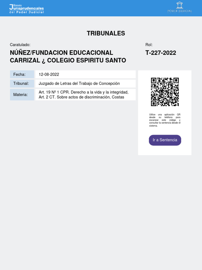 Trib T-227-2022 | PDF | Discriminación | Caso de ley