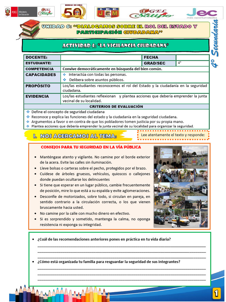 4° - DPCC - Actv.04-Unid.6 Octubre - Camayo | PDF