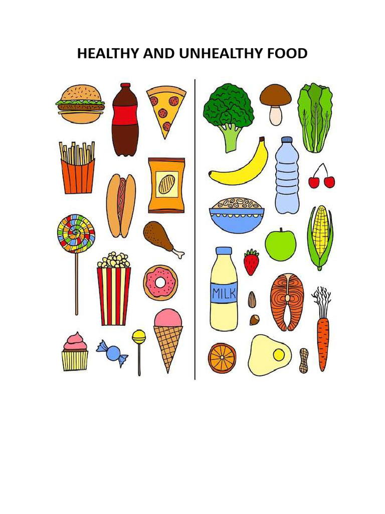 Healthy and Unhealthy Food | PDF