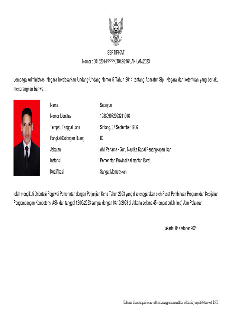 Dokumen Ditandatangani Secara Elektronik Menggunakan Sertifikat ...