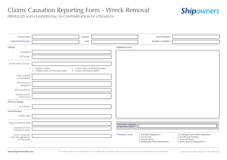 LP Reporting Form Wreck Removal v12 | PDF