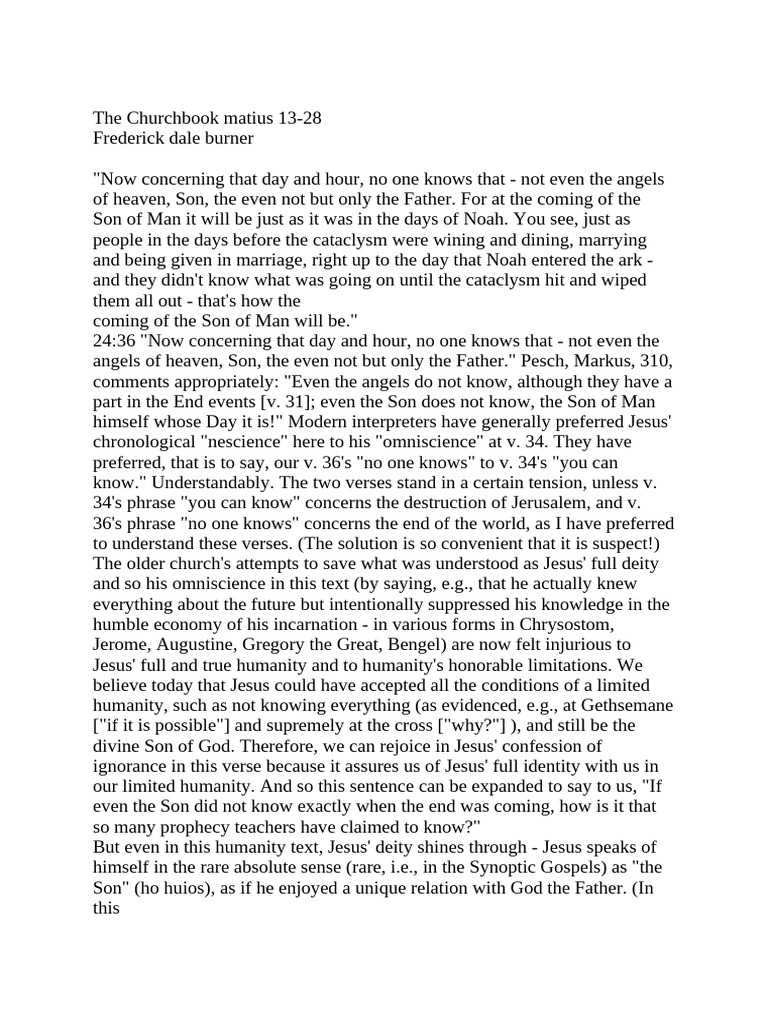 The Churchbook Matius 13 | PDF