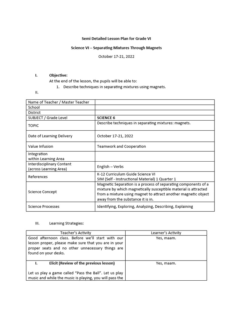 Separating Mixtures Through Magnets | PDF
