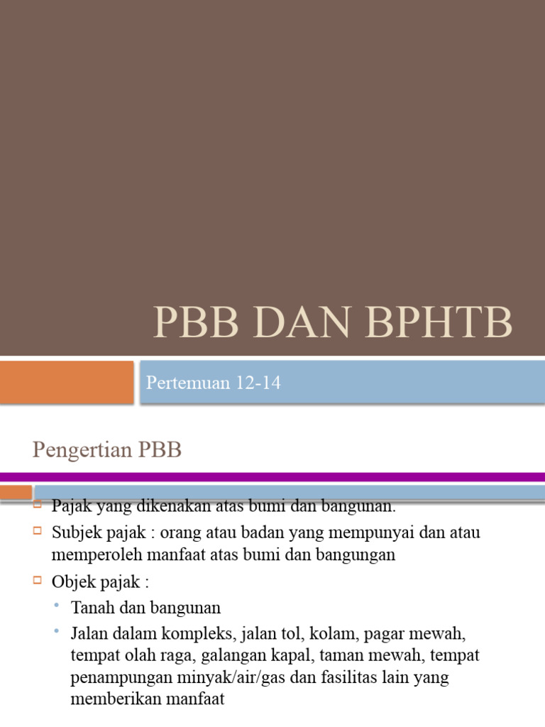 PBB Dan BPHTB | PDF | Pengelolaan Keuangan & Uang | Hukum
