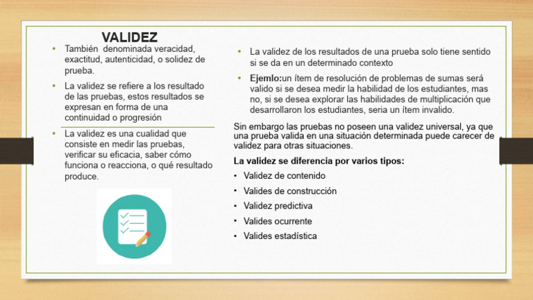 Tipos y Conceptos de Validez en Pruebas | PDF