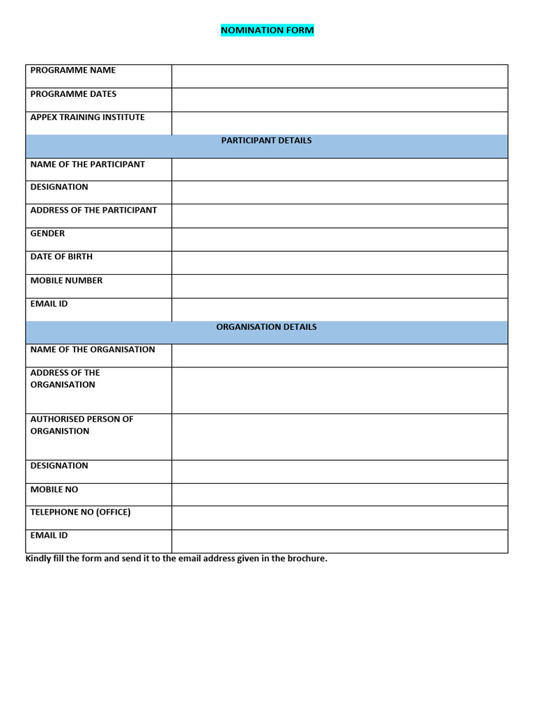 Nomination Form | PDF