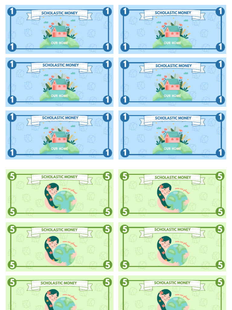 Colorful Earth Day Money Printable | PDF